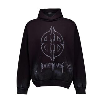 Balenciaga Schwarzer Metal BB Stencil Hoodie - - Sweatshirts & Hoodies - Herren - Schwarzk - S