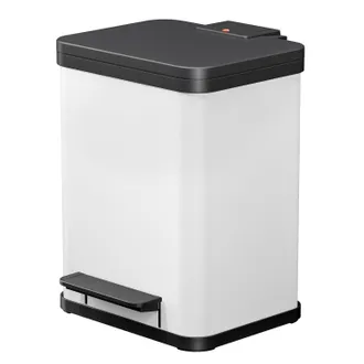 Hailo Öko uno Plus M Tret-Mülleimer - freistehender 17 Liter Abfallsammler aus Stahlblech für die Küche - Küchenabfalleimer mit soft close Deckel - Müllbehä