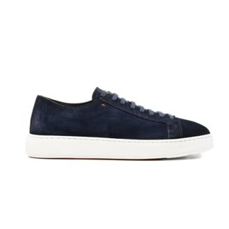 Santoni Suede Lace-Up Sneakers - - Shoes - Herren - Blau - 40 EU