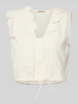 Stella Nova Regular Fit Blusentop mit V-Ausschnitt Modell Elements