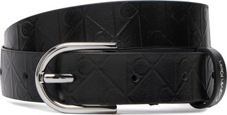 Calvin Klein Dameng&uuml;rtel Calvin Klein Round Buckle Debossed LV04F7143G Schwarz