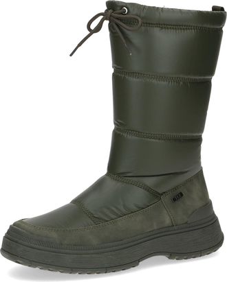 Caprice Damen Winterstiefel ohne Absatz Vegan Wasserabweisend, Grün (Khaki Comb), 38.5 EU