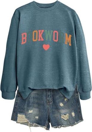 Generic Sweat-shirt pour femme - Imprim&eacute; graphique britannique - Haut surdimensionn&eacute; - Col rond - Manches longues - Automne - Hiver - D&eacute;contract&eacute; - Confortabl