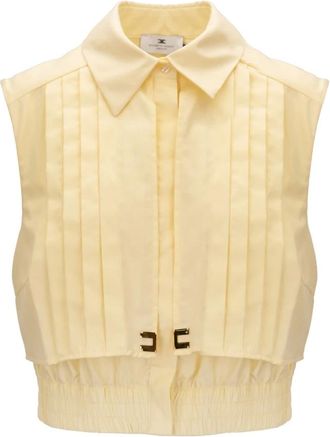 Elisabetta Franchi Femme, Blouses et Chemises, Jaune, Taille: 42 FR Chemise Courte