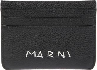 Marni Portemonnaies - Textured Cardholder With Distinctive Logo - Gr. unisize - in Schwarz - für Damen