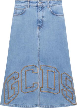 GCDS Gcds, Femme, Jupes, Bleu, Taille: W28 Jupe Logo Brod&eacute;