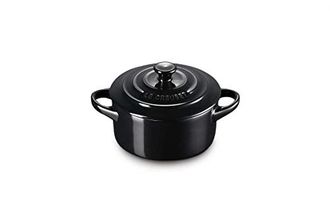 LE CREUSET Mini-Cocotte aus Steinzeug, 200 ml, 10 x 5 cm, Schwarz glänzend, 71901101400000