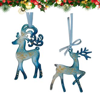 Generic Weihnachtsbaum Dekoration | 2D Acryl Winterdekorationen Rentier Ornament - Weihnachten Elegante Schneeflocke Anh&auml;nger,F&uuml;r Fensterbank Balkone T&uuml;r&ouml;ffnu