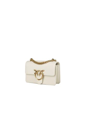 Pinko Womens Crossbody Bag White-Ivory Cow Leather - Crossbody-Bags White/ivory
