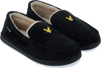 Lyle & Scott Herren Mokassin-Hausschuhe Aspen (Schwarz)
