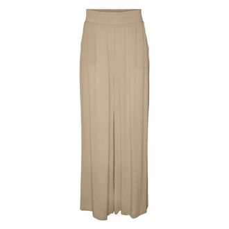 Vero Moda Pantalon Fluide Beige Femme Menny Wide