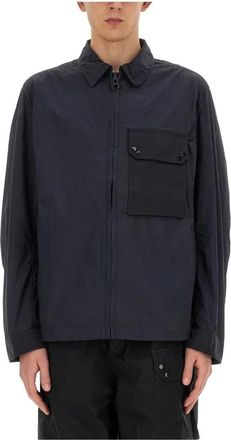 Ten c Homme, Vestes, Bleu, Taille: XL Classic Collar Zipper Clo