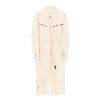 Maison Margiela Wei&szlig;er Baumwoll-Jumpsuit Overall - - Jumpsuits & Playsuits - Damen - Wei&szlig; - M