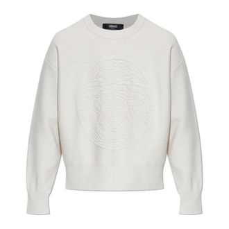Versace Cashmere-Blend Medusa Strickpullover - - Knitwear - Damen - Beige - L