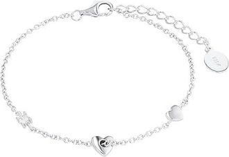 s.Oliver Bracelet en argent sterling 925/acier inoxydable pour femme, bracelet coeur, livré dans un coffret cadeau