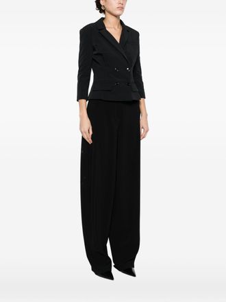 Elisabetta Franchi Belted Double-Breasted Blazer - Black