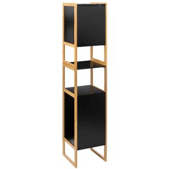 5five Simply Smart Hohes Badezimmerregal mit Schrank - Schwarz