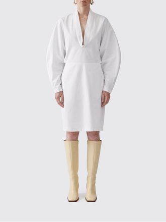 Jacquemus Colombe Midikleid aus Baumwolle mit V-Ausschnitt