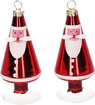 Vacchetti Giuseppe 4er Pack Weihnachtsmann-Baumschmuck aus Glas mit Haken