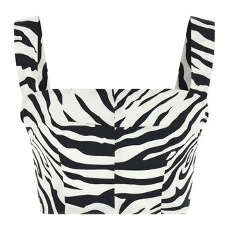 Dolce & Gabbana Femme, Tops, Multicolore, Taille: 36 FR Top en serg&eacute; imprim&eacute; z&egrave;bre