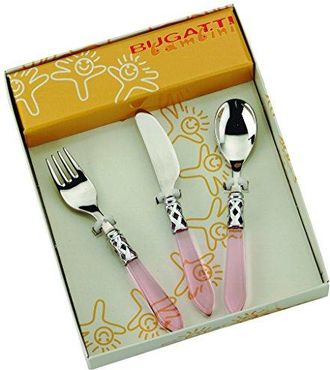 Bugatti Bugatti 07-S4223RT Kinder Besteck-Set Aladdin, Stahl/ABS, 22 x 17 x 3 cm, Rosa