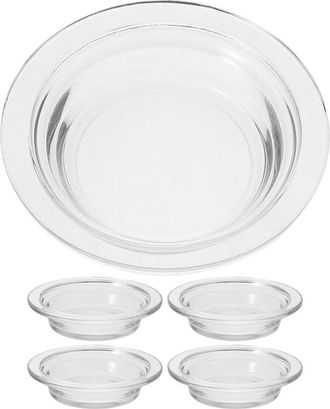 BESPORTBLE jojofuny 5 St&uuml;ck Glasschalen f&uuml;r Wachsw&auml;rmer Transparente Aromaplatten aus Hitzebest&auml;ndigem Glas 114cm Ersatzschalen f&uuml;r Duftkerzen und &Auml;therische &Ouml;le