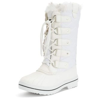 Polar Damen Schneestiefel, gesteppt, hoch, wasserdicht, warm, Regenstiefel, Winterstiefel, Wei&szlig; - wei&szlig; - Gr&ouml;&szlig;e: 43 EU