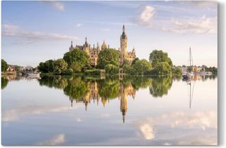 artboxONE Galerie-Print 120x80 cm Schlossinsel Schwerin hochwertiges Acrylglas auf Alu-Dibond von Michael Valjak