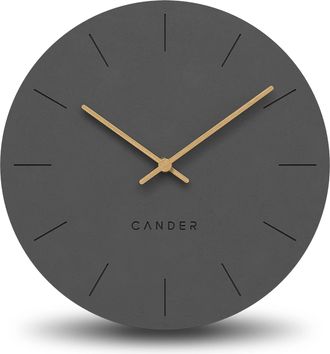 Cander Berlin MNU 2630 G Wanduhr MDF lautlos ohne Tickgeräusche 30 cm analog Wohnzimmer modern Vintage grau anthrazit Holzzeiger