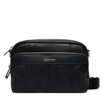 Calvin Klein Umh&auml;ngetasche Calvin Klein Emblem Aop Emboss Camera Bag LV04D3330G Schwarz