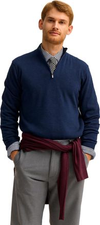 Bugatti Herren Troyer 7500-85510D Regular Fit Basic Essentials Pullover kurzer Rei&szlig;verschluss