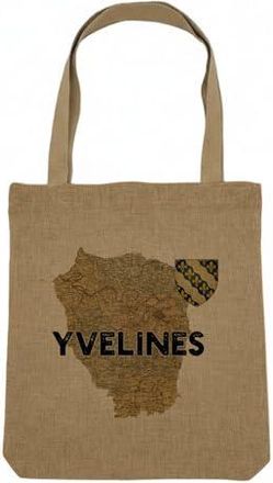 Fabulous Sac Shopping Tote Bag Aspect Lin - Yvelines 78 D&eacute;partement Versaille Carte Ancienne Ile de France - Sac de Courses Toile Epaisse 360g Beige Naturel Ca