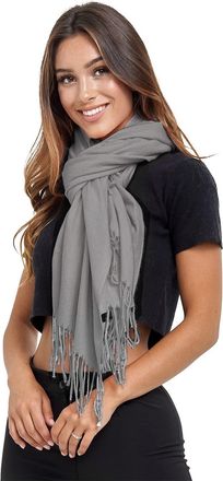 Glamexx24 Schal Damen Winterschal Gef&uuml;hl Langer Schal mit Fransen Baumwolle Warm Herbst Winter Unifarben Deckenschal und T&uuml;cher 200 x 74 cm