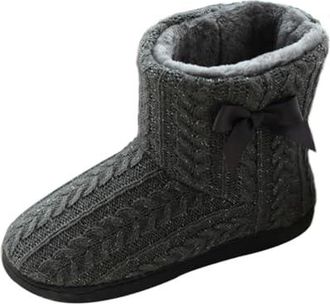 Hemoton Bottines Femme Hiver Antid&eacute;rapantes &agrave; Semelle &Eacute;paisse pour Maison Chaudes et Confortables Chinoise Adapt&eacute;e