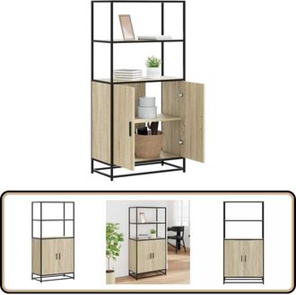 vidaXL Vidaxl - Buffet haut chêne sonoma 68x35x139 cm bois dingénierie métal