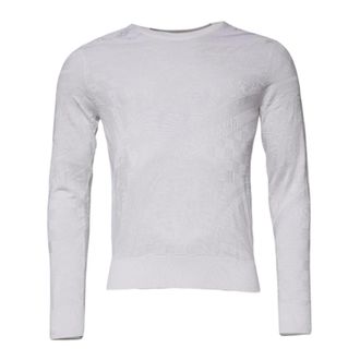 Dolce & Gabbana Wei&szlig;er Seiden-Crew-Neck-Pullover - - Knitwear - Herren - Wei&szlig; - XL