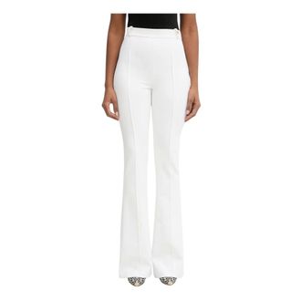 Elisabetta Franchi Pantalon large - Femme - Pantalons - Blanc - Taille: 42 FR