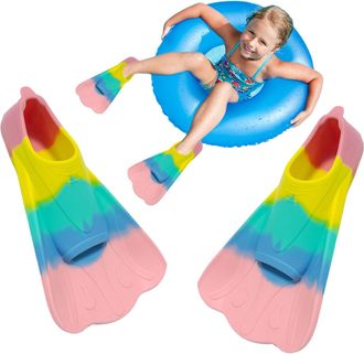 Generic Silikon-Schwimmflossen - kurze Trainingsflossen, professionelle, langlebige Schuhe, die die Wasserleistung verbessern, Schwimmzubeh&ouml;r f&uuml;r Jugendliche 