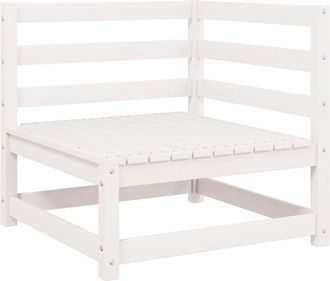 vidaXL Garten-Ecksofa Wei&szlig; Massivholz Kiefer - Vidaxl