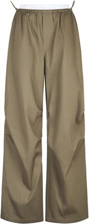 Alexander Wang Femme, Pantalons, Vert, Taille: 36 FR Pantalon &Eacute;lastique Logo Taille Moyenne