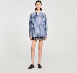 Sandro Chemise à carreaux strassée