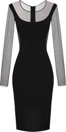 Elisabetta Franchi Femme, Robes, Noir, Taille: 40 FR Abito midi semi trasparente cut-out