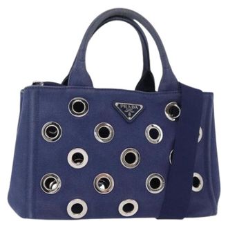 Prada Sac bandouli&egrave;re en toile Pre-owned - Femme - Pre-owned - Bleu - Taille: ONE Size