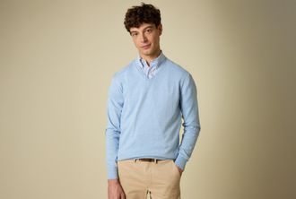 Bexley Vadim - Pull homme bleu ciel chin&eacute;