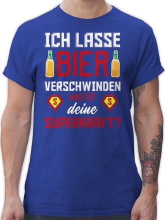Shirtracer T-Shirt Herren - Party & Alkohol - Ich Lasse Bier Verschwinden was ist Deine Superkraft - 3XL - Royalblau - Tshirt Sauf spr&uuml;che saufshirt Alki lustige