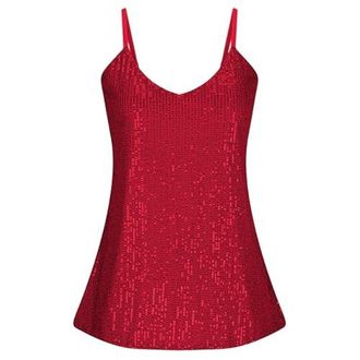 Generic Costume de f&ecirc;te 2026 - Caraco &eacute;tincelant pour les trajets quotidiens - D&eacute;bardeur confortable et ample sans manches avec ornements &agrave; paillettes - V&ecirc;tem