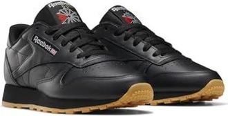 Reebok Femme Classic Leather Sneaker, CBLACK/PUGRY2/FTWWHT, 39 EU