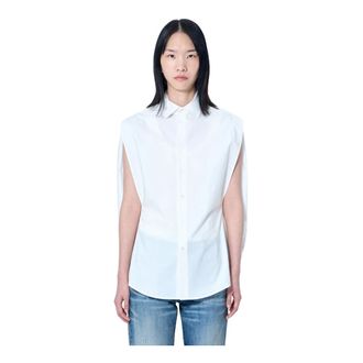 Maison Margiela Hemdkragen aus Baumwollpopeline - - Blouses & Shirts - Damen - Wei&szlig; - S