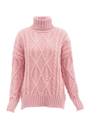 Mymo Rollkragenpullover Damen rosa
