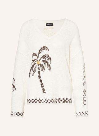 Grace Grace Pullover Mit Leinen weiss